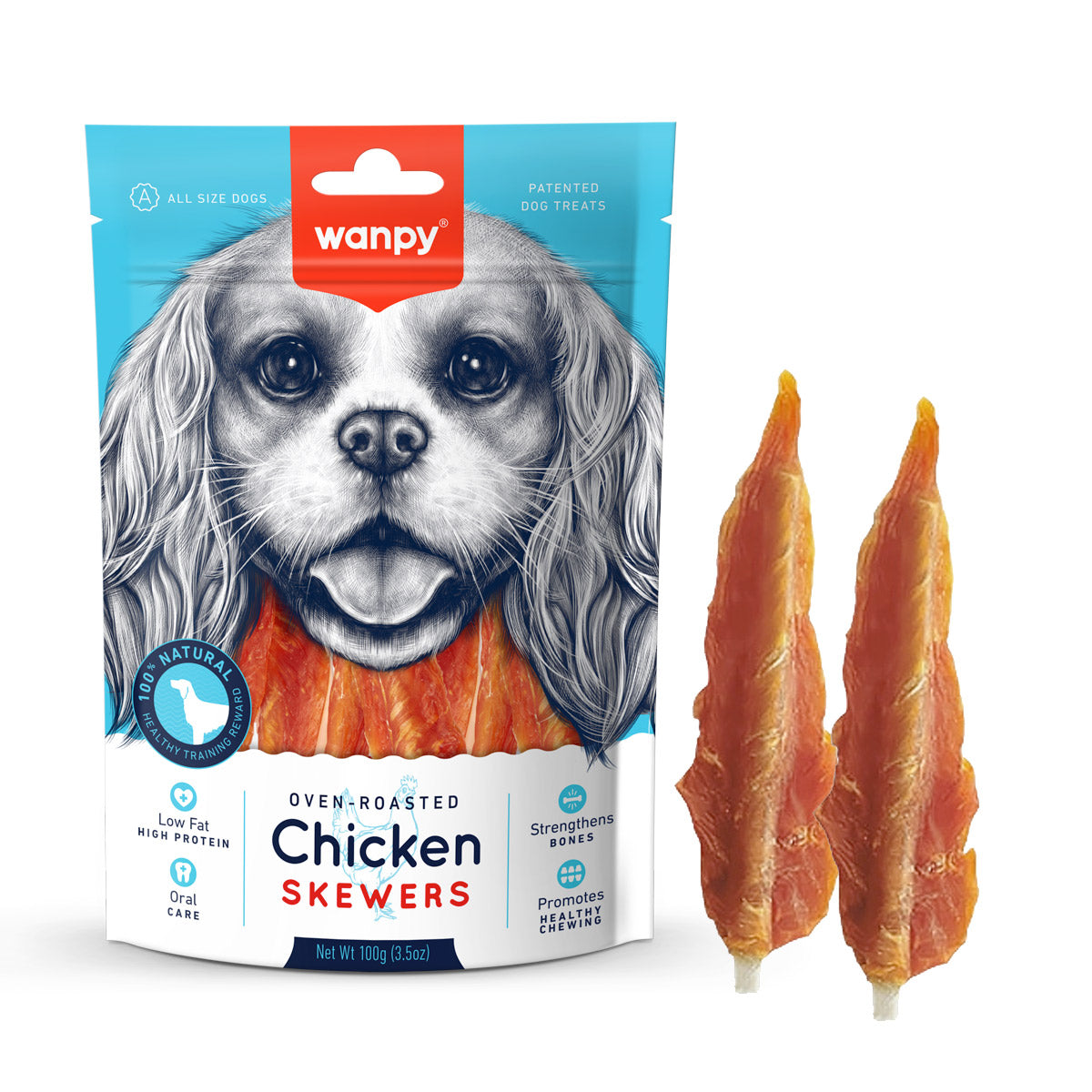 Wanpy Chicken Skewers 100g – Petzi